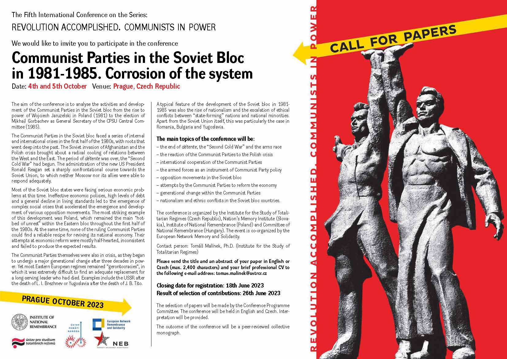 CALL FOR PAPERS: International Conference “Communist Parties in the ...
